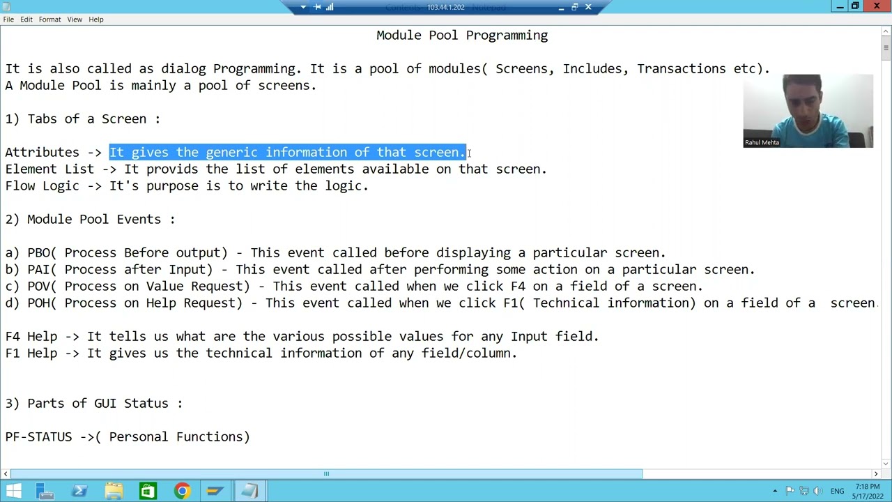 1 - Module Pool Programming - Introduction and Navigation Between the Screens Part1