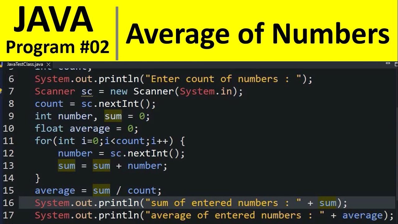Java Program #2 - Find Average of Numbers Entered by User