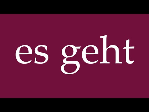 How to Pronounce ''es geht'' (it is ok) Correctly in German