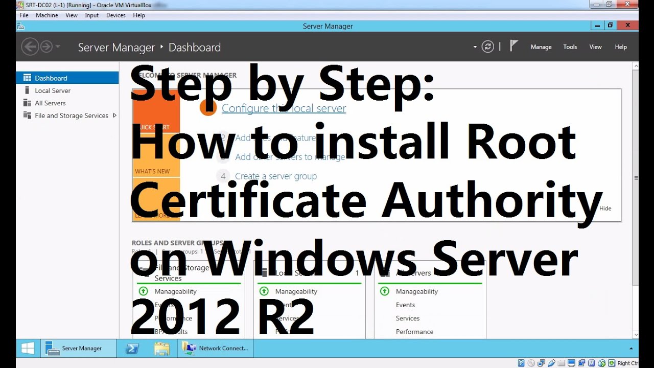 Installing Enterprise Root Certificate Authority in Windows Server 2012 R2