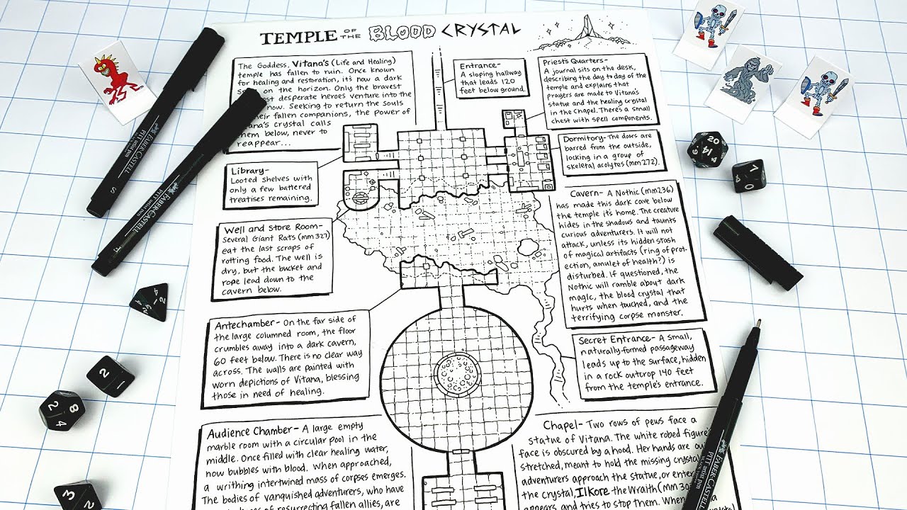 How to Create a One Page Dungeon! Temple of the Blood Crystal! Free Download!!!