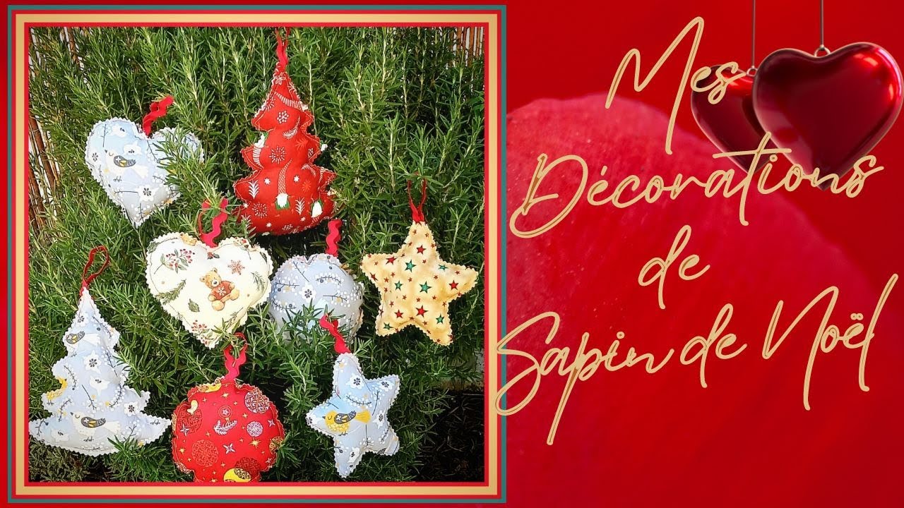 #DIY tutorial with FREE PATTERNS: Easily sew pretty fabric #Christmas decorations 🥰