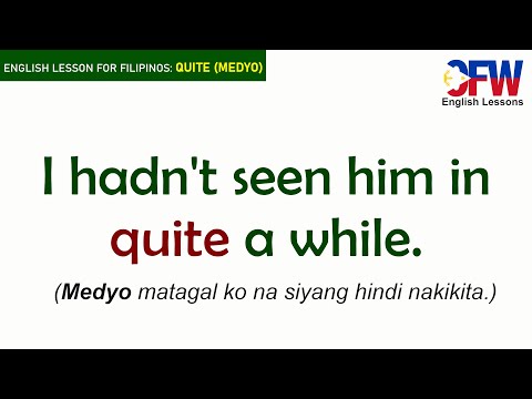 QUITE / SORT OF / A BIT (MEDYO) in a Sentence | Tagalog-English Speaking Practice | OFW English 🇵🇭