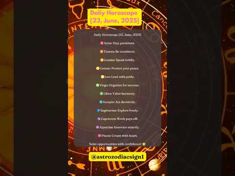 Horoscope Highlights: Insights for All 12 Zodiac Signs on June, 23 2025 โจ.