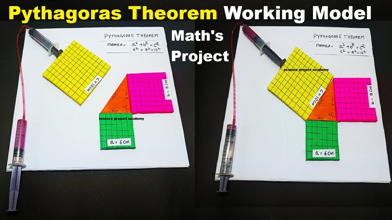 pythagoras theorem working model - math project with syringe diy | science project academy