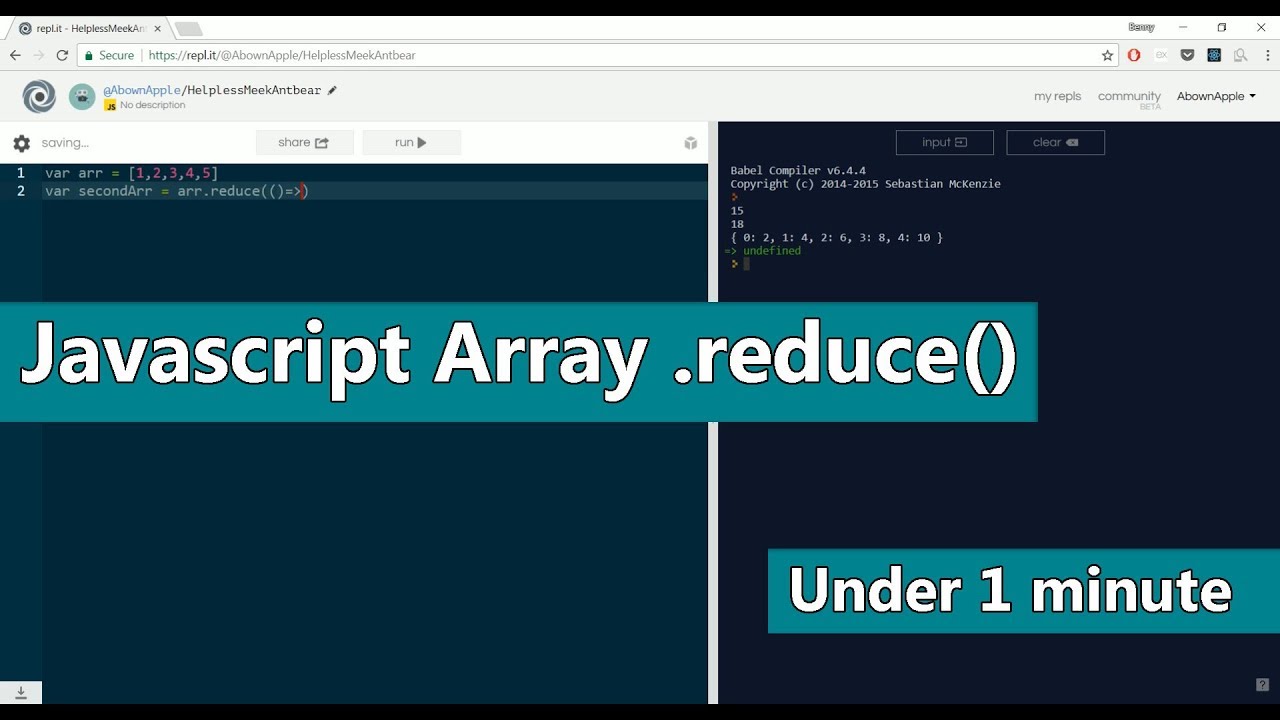 Javascript array reduce under 1 minute