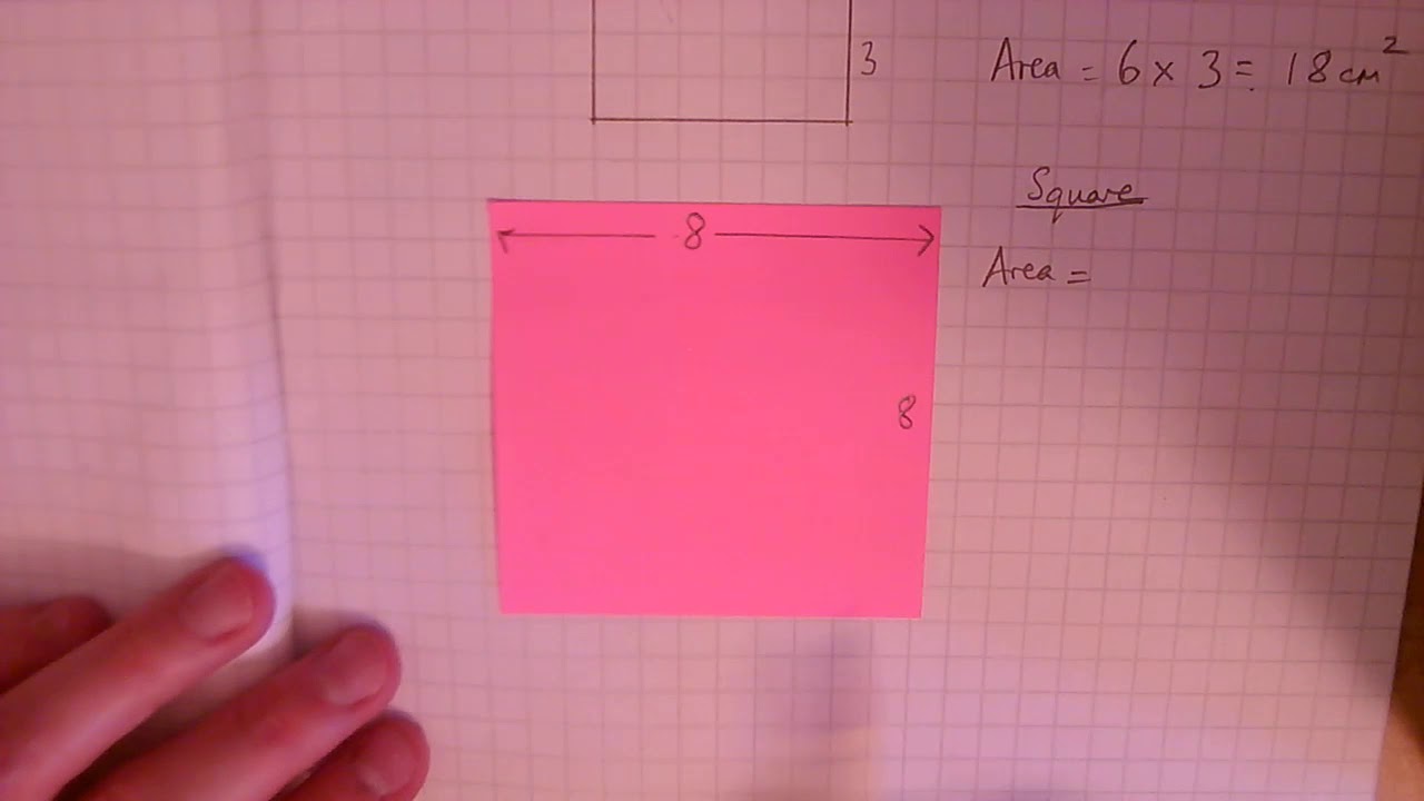 How to calculate area by counting squares and how to calculate the area of a rectangle.