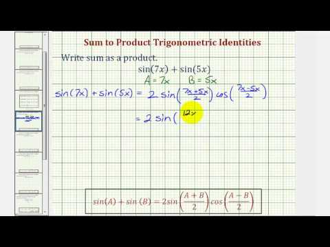 Ex: Sum to Product Trigonometric Identity Involving Sine | Math Help from Arithmetic through ...