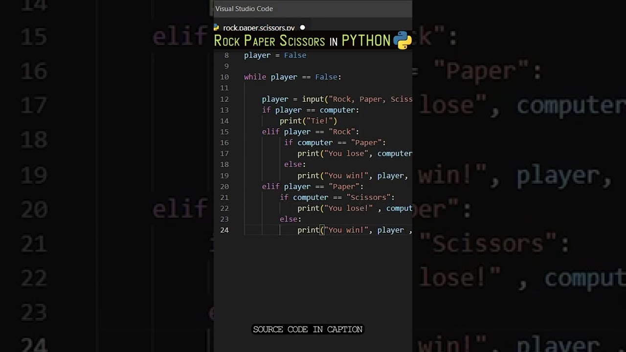 Rock Paper Scissors Game Python #coding  #python  #pythoncoding #programming