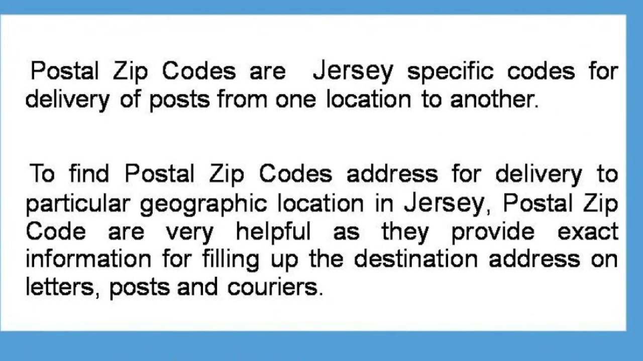 About Jersey Postal Zip Code Finder