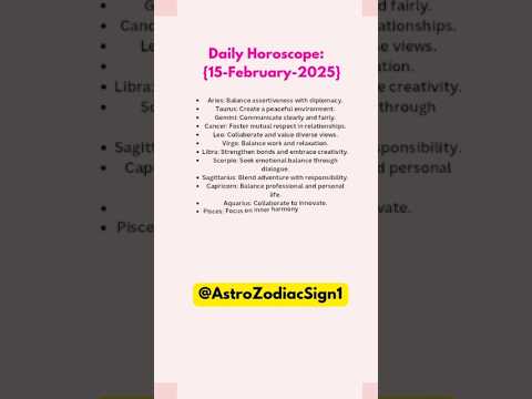 15 February, 2025 Zodiac Predictions: Whatโs in Store for You? #astrology #horoscope #zodiacsign #15