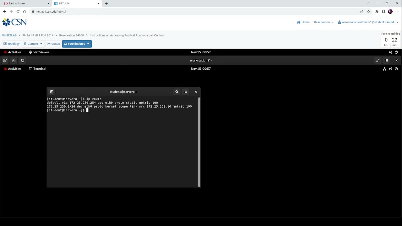 CIT173 - NetLab Chapter 11 Guided Exercise: Validate Network Configuration