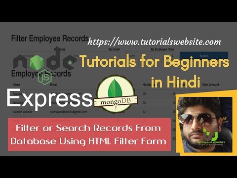 Learn Node js Tutorials for beginners in Hindi | Filter Records from Database Using HTML Filter ...