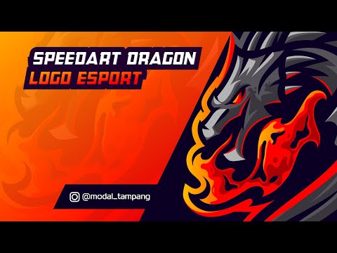 Speedart Dragon Logo E Sports Using CorelDraw