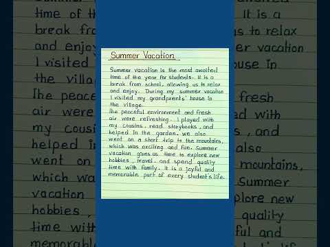 Essay Om Summer Vacation | Summer Vacation #shorts #short #summer