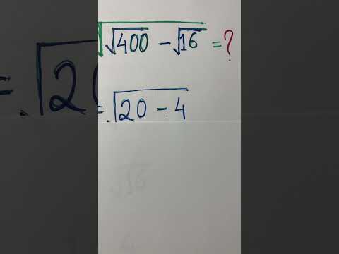 #shorts #math #square root ((sq root 400) - (sq root 16)) = ?