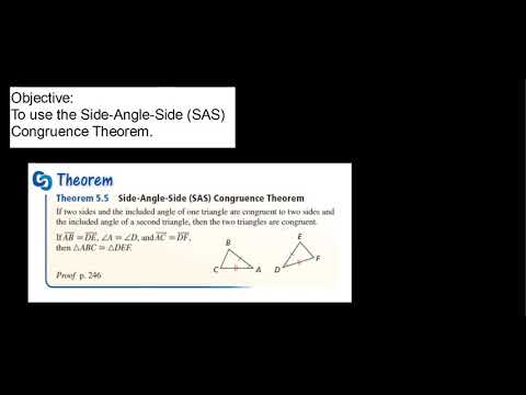 Geometry - Triangle Congruence - SAS Defined and Example One