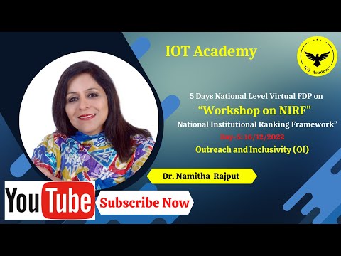 NIRF “Workshop on NIRF – National Institutional Ranking Framework”