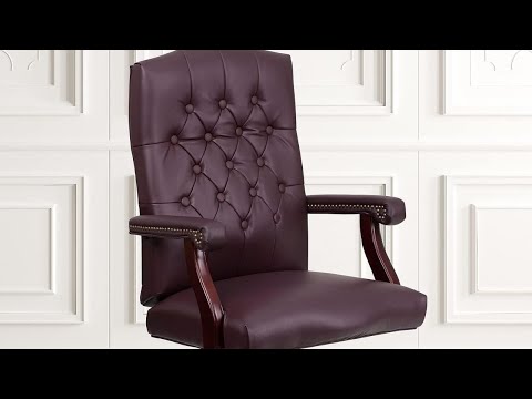 Flash Furniture Martha Washington Burgundy LeatherSoft Executive Swivel Office Chair with Arms