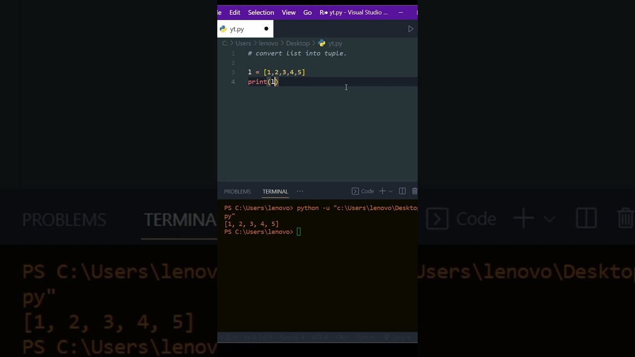 How to convert list to tuple in python