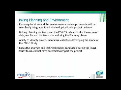 FDOT PD&E Pt 1, Ch 4 Project Development CBT