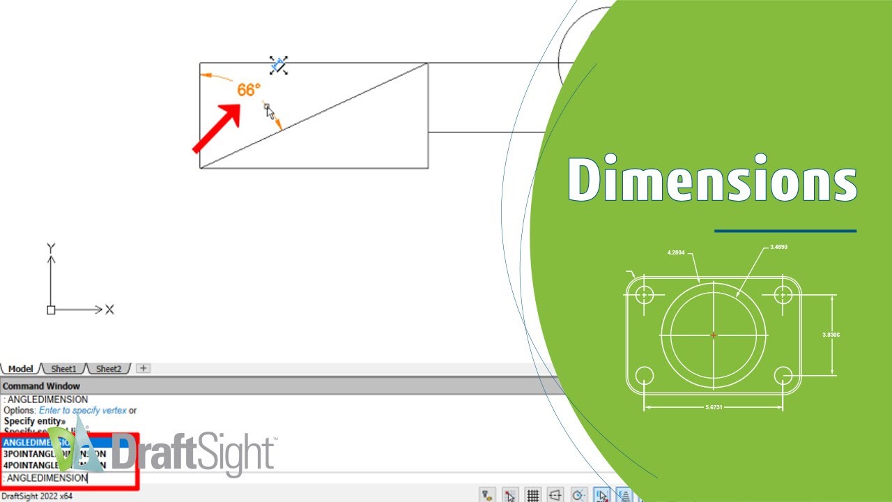 Create Angular Dimension Between Lines Using Command Window