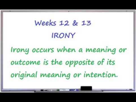Weeks 12 & 13- Irony