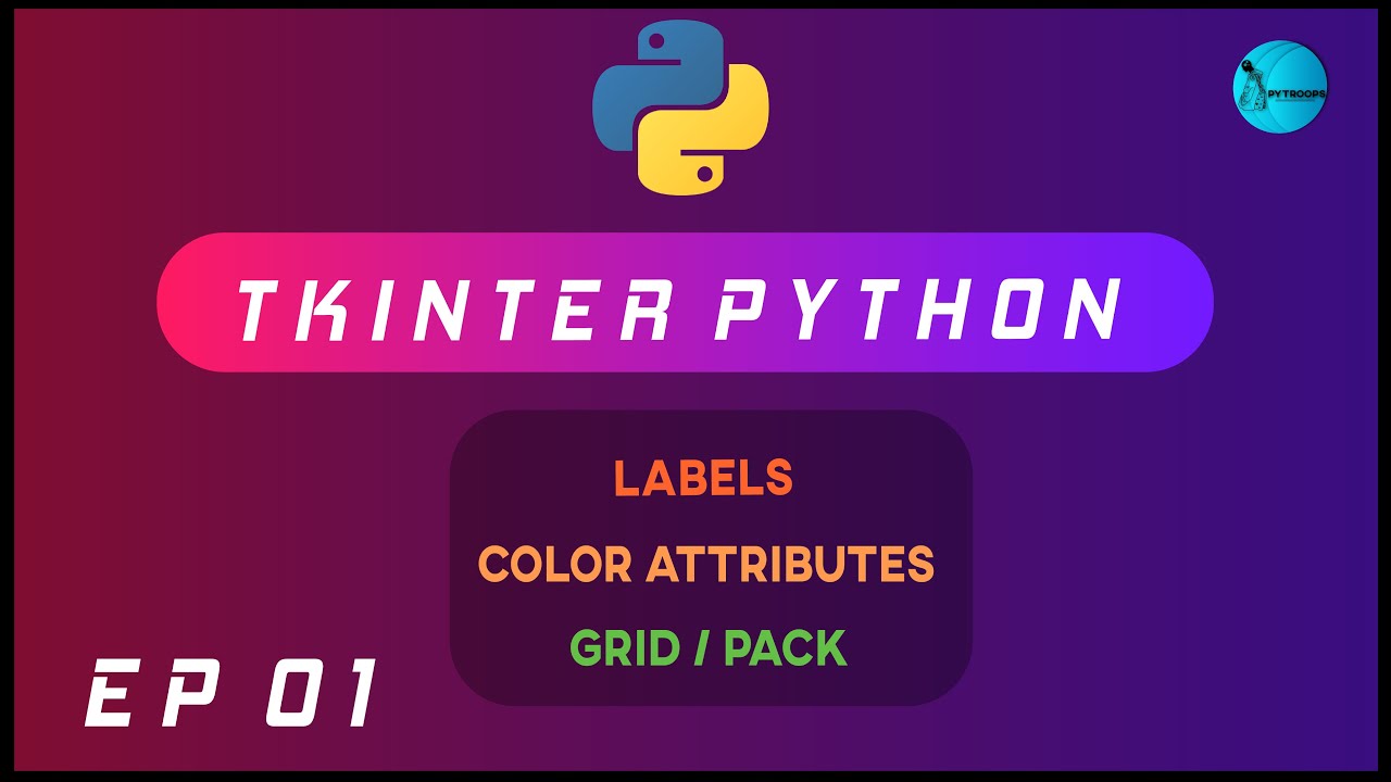 Tkinter Python Tutorial [2020] | Python GUI Using Tkinter | Labels/color attributes/pack | Ep 1