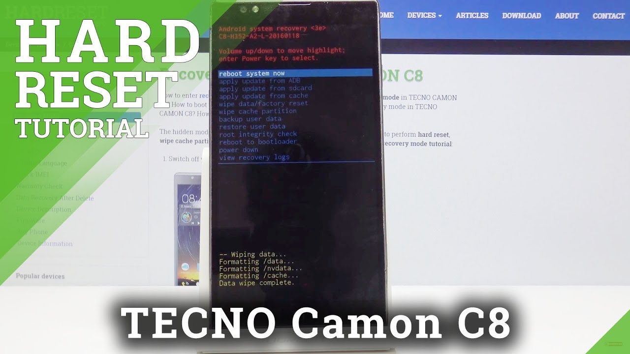 HARD RESET TECNO Camon C8 - Wipe Data / Remove Screen Lock