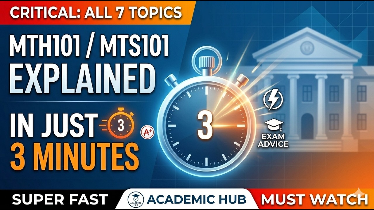 MTH 101/MTS 101: The Only 7 Topics You Need to Know (Formula Breakdown)