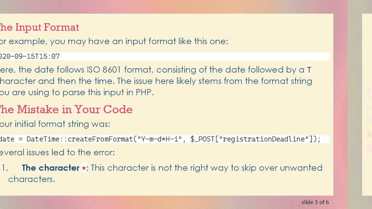 Fixing the DateTime::createFromFormat() Error in PHP