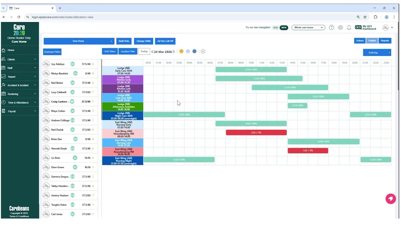 QCS Rostering Product Demo