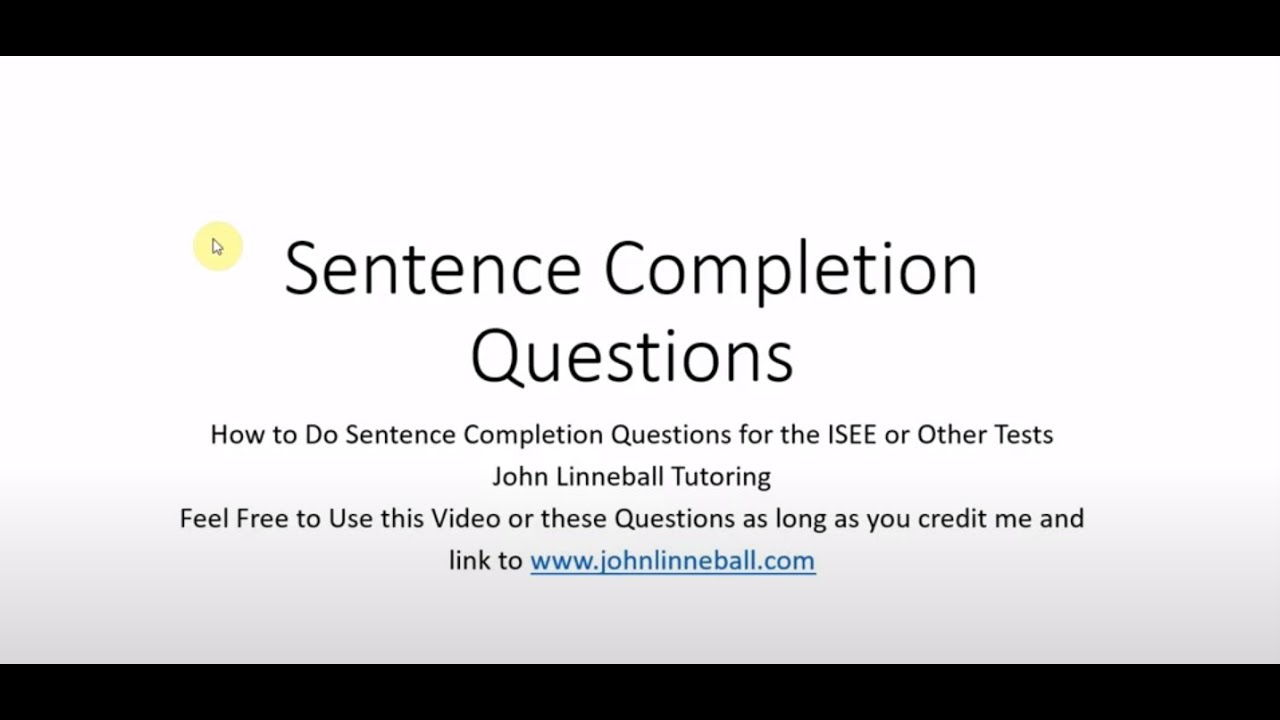 Sentence Completion Powerpoint 7 7 16