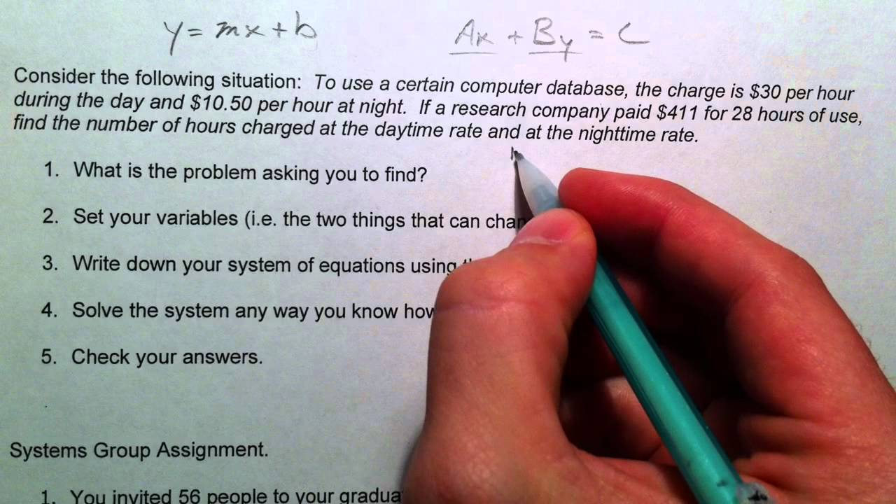Problem Solving with Linear Systems
