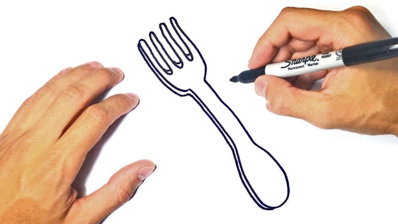 How to draw a Fork Step by Step Fork Drawing Lesson