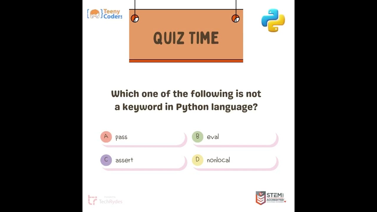Python Quiz | keywords in Python | TeenyCoders #python