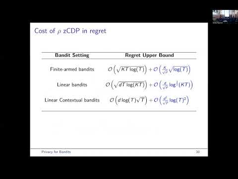 SaTML 2024 - Achraf Azize - Concentrated Differential Privacy for Bandits