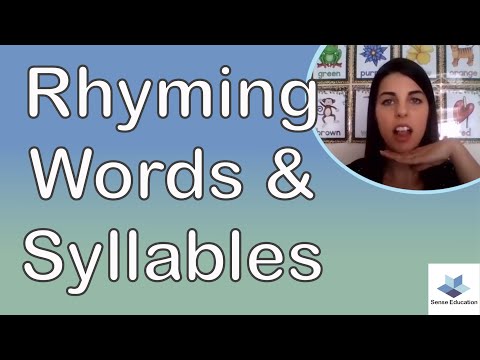 Rhyming Words & Syllables Lesson || Sense Education