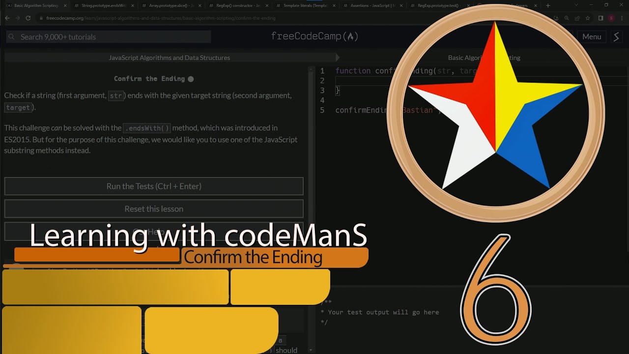 JavaScript Basic Algorithm Scripting: Confirm the Ending | FreeCodeCamp