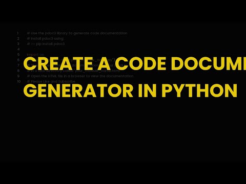 Create a code documentation generator in python