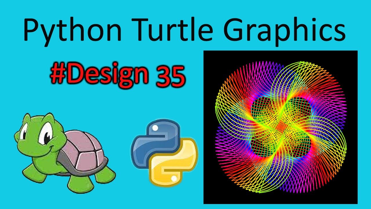 python turtle graphics tutorial || #design35  || Python graphics