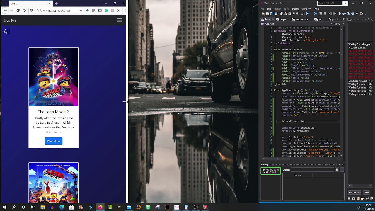 LiveTv+ - B4J Webapp