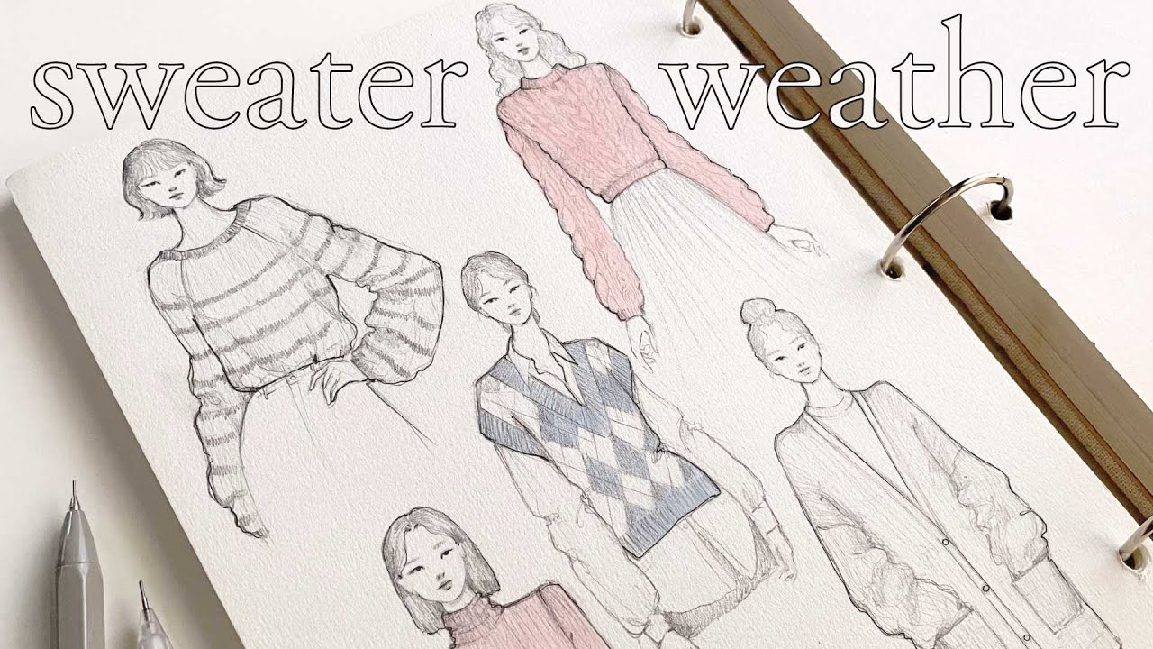 how i draw sweaters { relaxing art process }