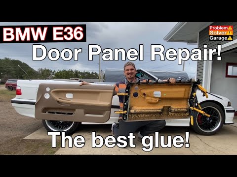 BMW E36 door panel repair, door card fix. How to glue a BMW e36 door panel back together.