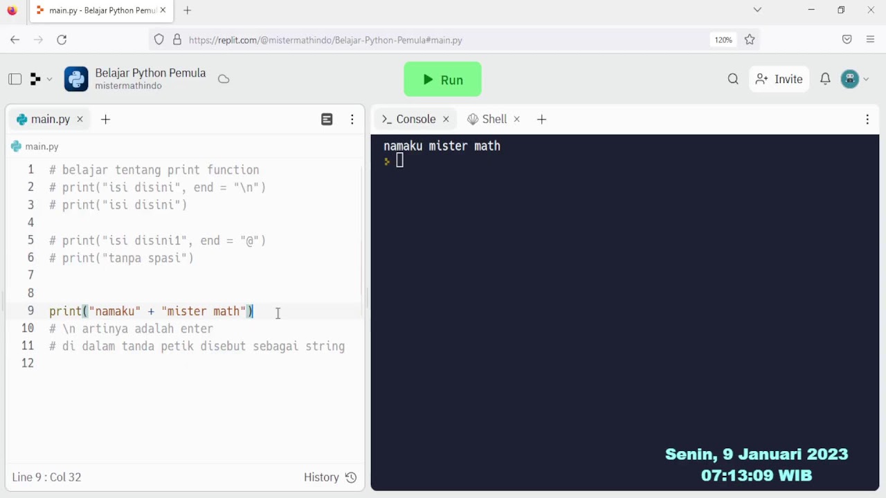 Belajar Python Bahasa Indonesia Untuk Pemula - 01 - Fungsi Print | Coding Python |