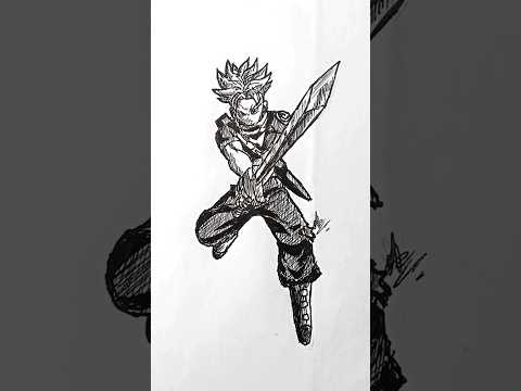 SPEED DRAWING STICKMAN TRUNKS FROM DRAGON BALL SUPER #shorts #anime #drawing #trunks #db