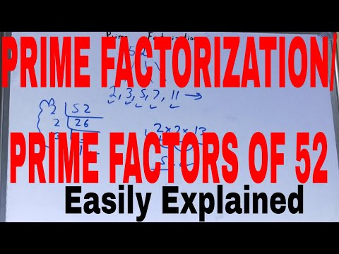 Prime factorization of 52|Prime factors of 52|Write the prime factorization of 52|52 prime factors