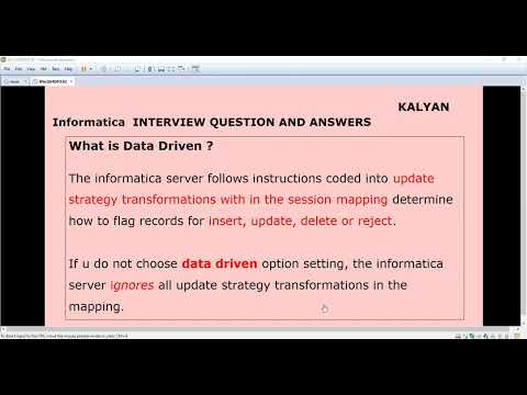 Informatica power center, interview q&a , data driven