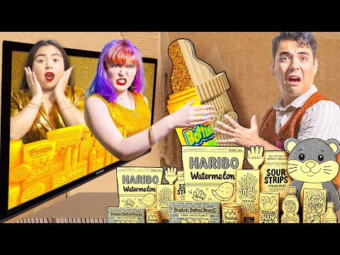 RICH VS BROKE FOOD CHALLENGE IN 24 HOURS | EATING ONLY EXPENSICE OR CHEAP SNACKS BY SWEEDEE