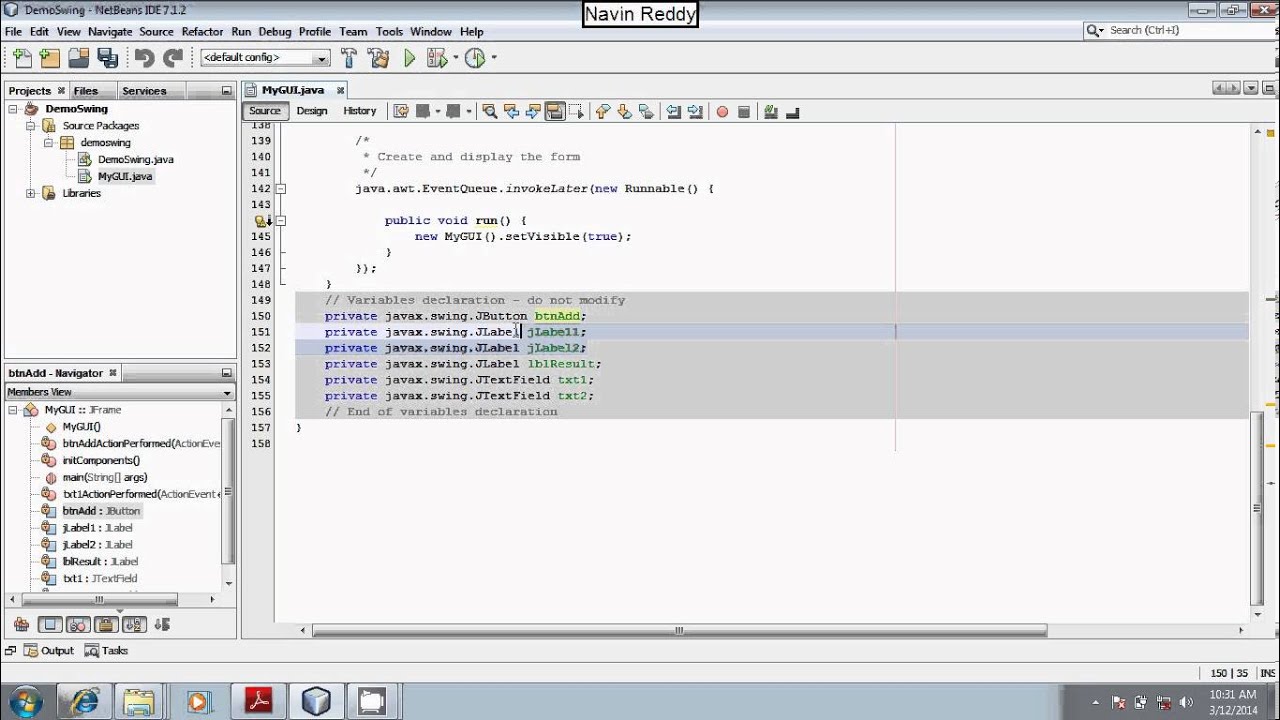Start with java swing gui